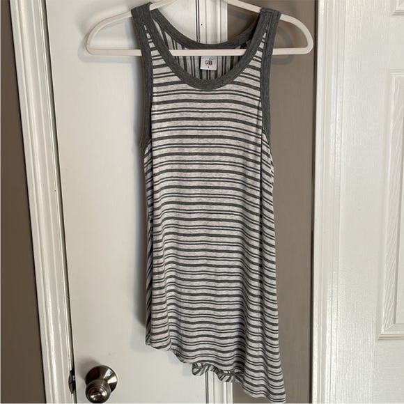 CAbi | Tops | Cabi Side Out Striped Tank Gray | Poshmark